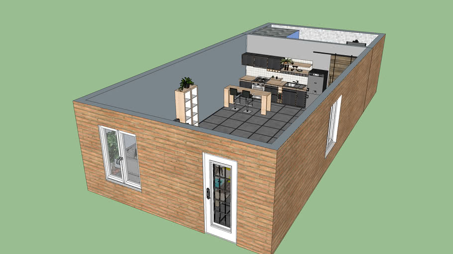 Plan 3D studio 18m2 Meulan | 3D Warehouse