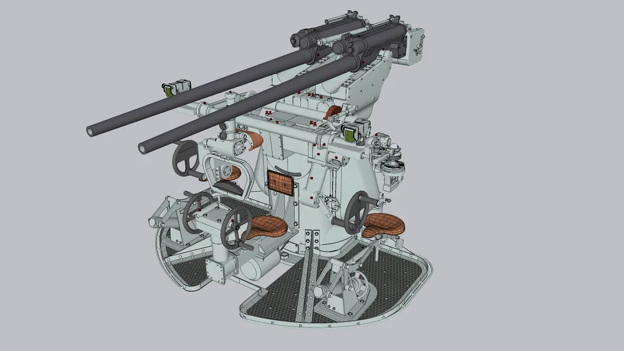 3.7 cm SK C/30 Anti-Aircraft Gun Flak Kriegsmarine | 3D Warehouse