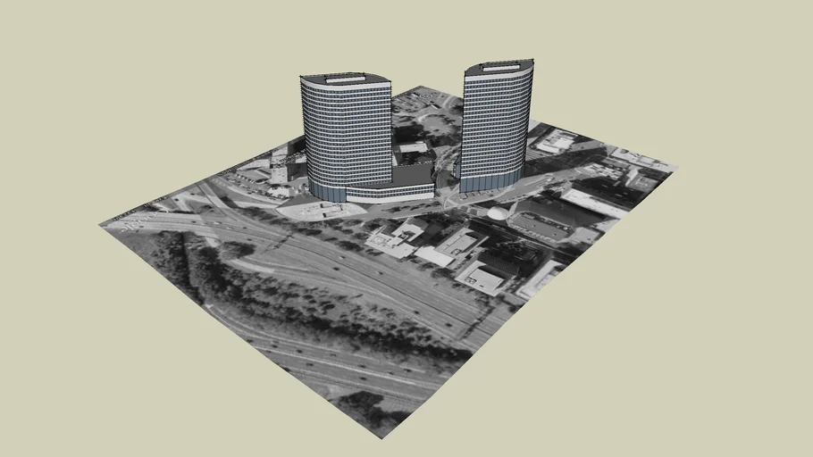 Model of Rosslyn Twin Towers - Arlington, VA | 3D Warehouse