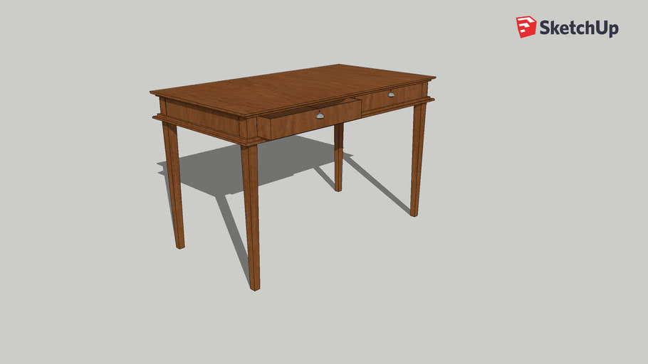 Wooden desk with drawers | 3D Warehouse
