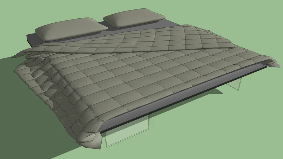 LAGO FLOATING BED ON GLASS | 3D Warehouse