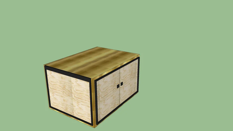 night table_plywood_gold_black | 3D Warehouse
