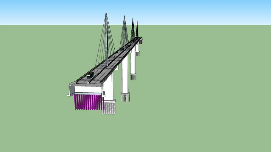 Segmental Bridge one segment - Stayed Cable | 3D Warehouse