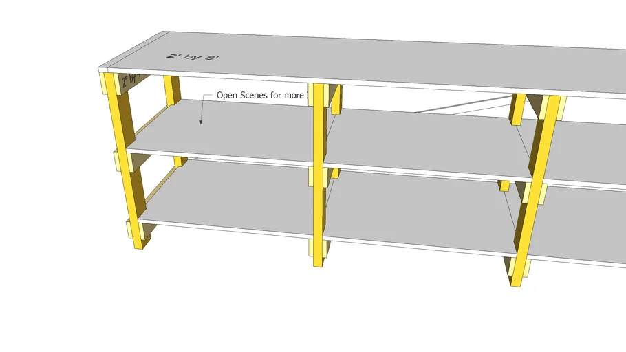 Shelf made from 2'x4' and 4'x8' - Simple | 3D Warehouse