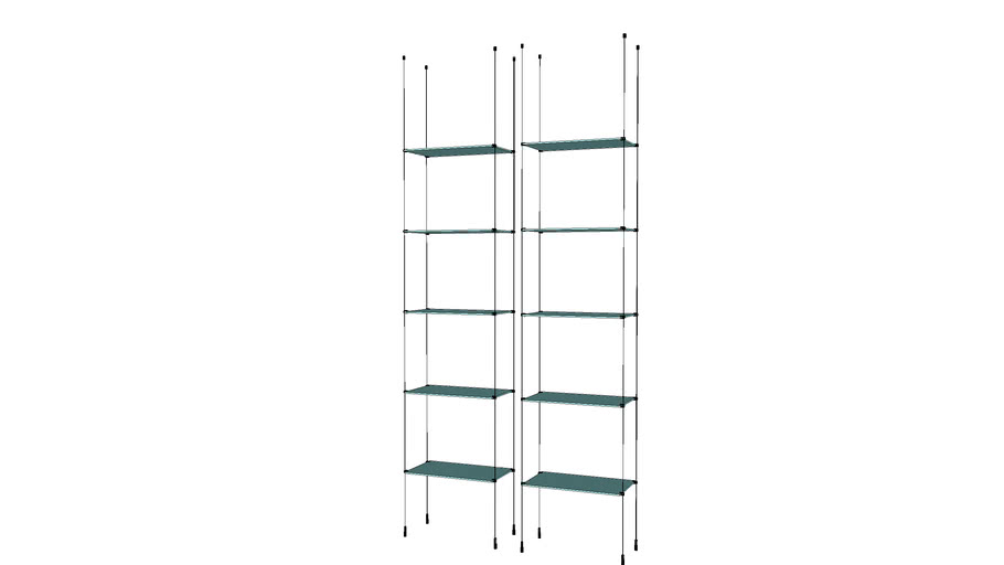 Cable - 2 Base Units - 10 Glass Shelves | 3D Warehouse
