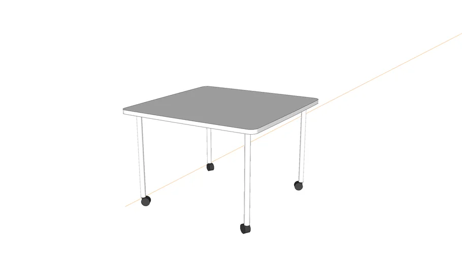 Turnstone 42' Square Simple Table with Casters | 3D Warehouse