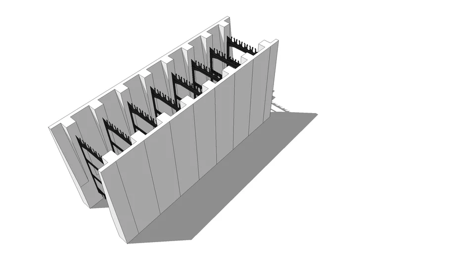 Amvic R22 ICF - 10in Double Sided Taper Top | 3D Warehouse