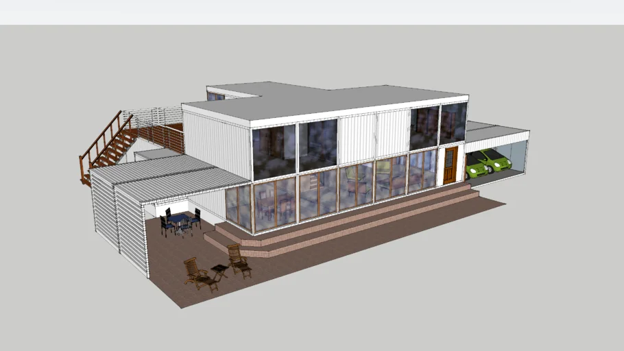 Sketchup Container Home Design Container House 3D Model By Zyed