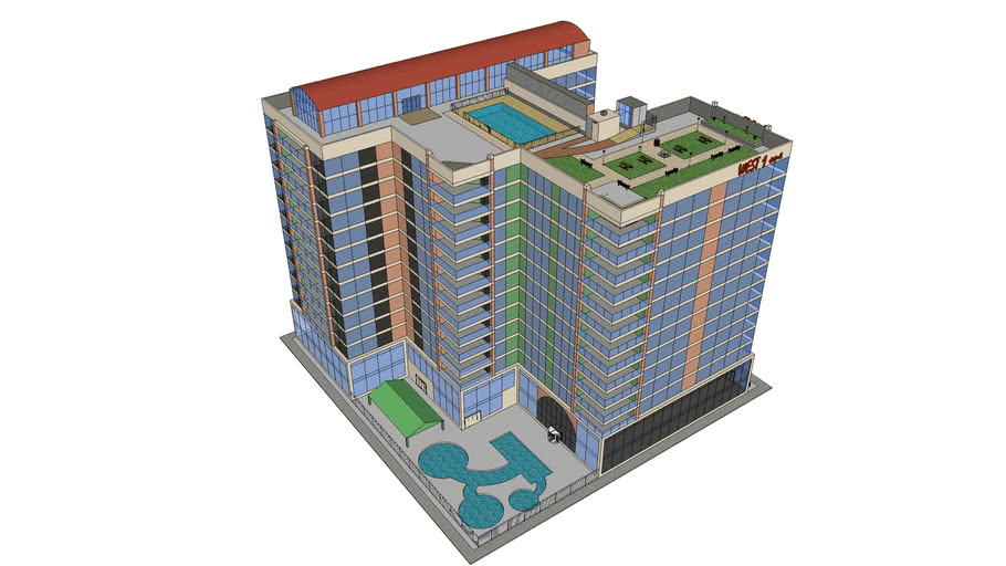 14-Story Condominium Building, WEST 1 one Tower | 3D Warehouse