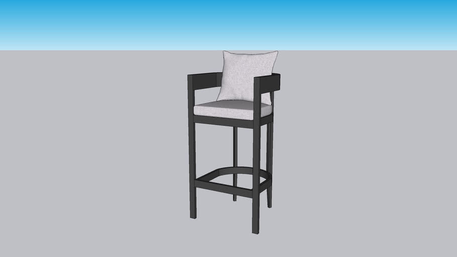RH_Balmain aluminum bar & counter stool | 3D Warehouse