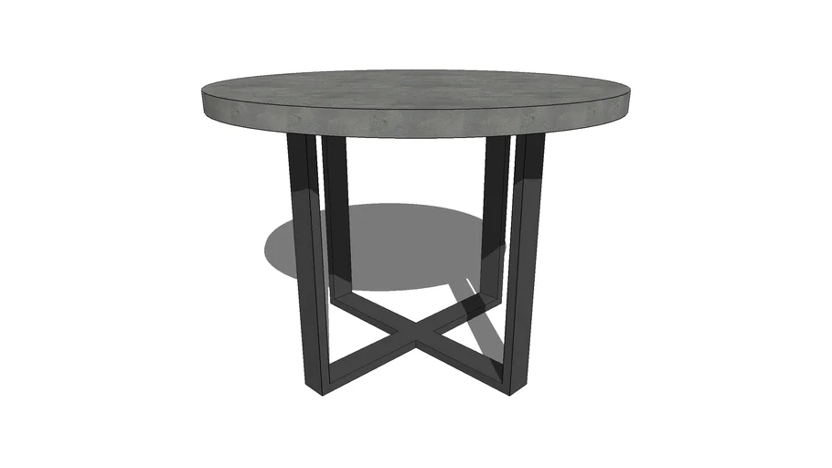 HCD – 3’6 Dia. x 30” H X-Round Dining Table w/1x3 Tube Steel | 3D Warehouse