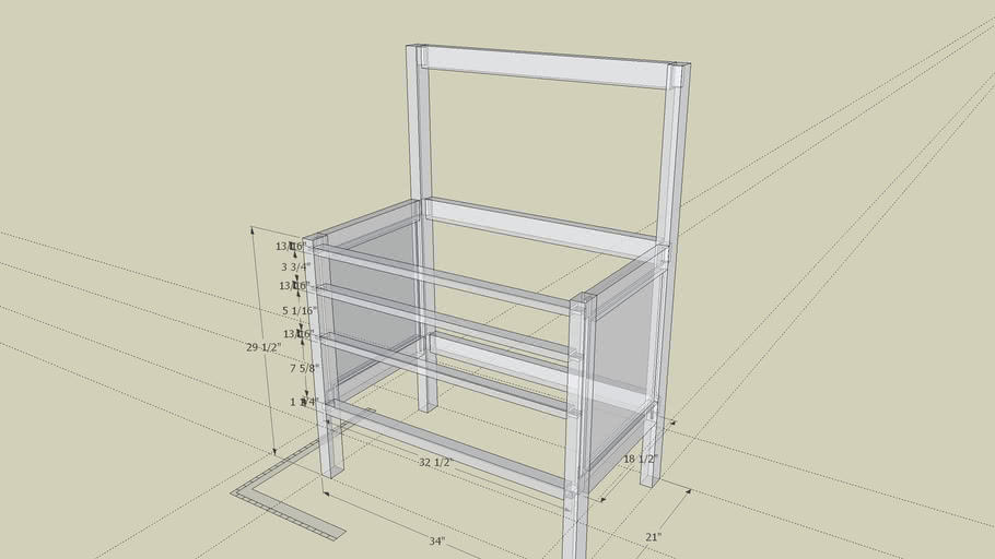 shaker sewing desk | 3D Warehouse