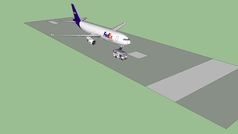 FedEx Airplane with FedEx Express Van | 3D Warehouse