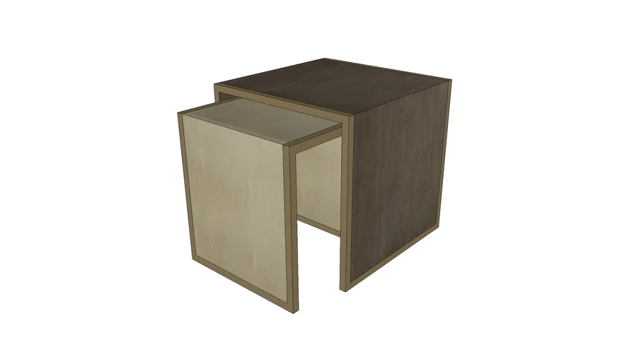 Century Furniture Nesting Side Table Wood, Brass, Faux Shagreen | 3D Warehouse