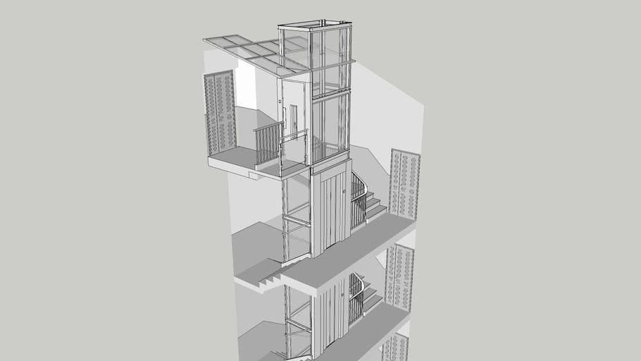 Proyecto de instalación de ascensor de cristal en casa antigua | 3D Warehouse