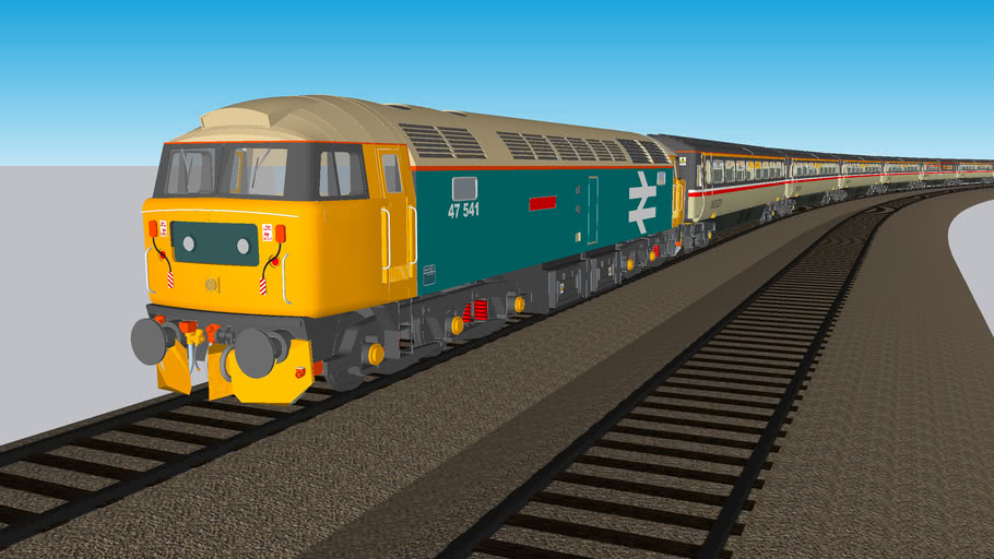 BRITISH TRAIN INTERCITY WITH COACHES MK3 ENEROTH RAIL ROAD SYSTEM | 3D ...