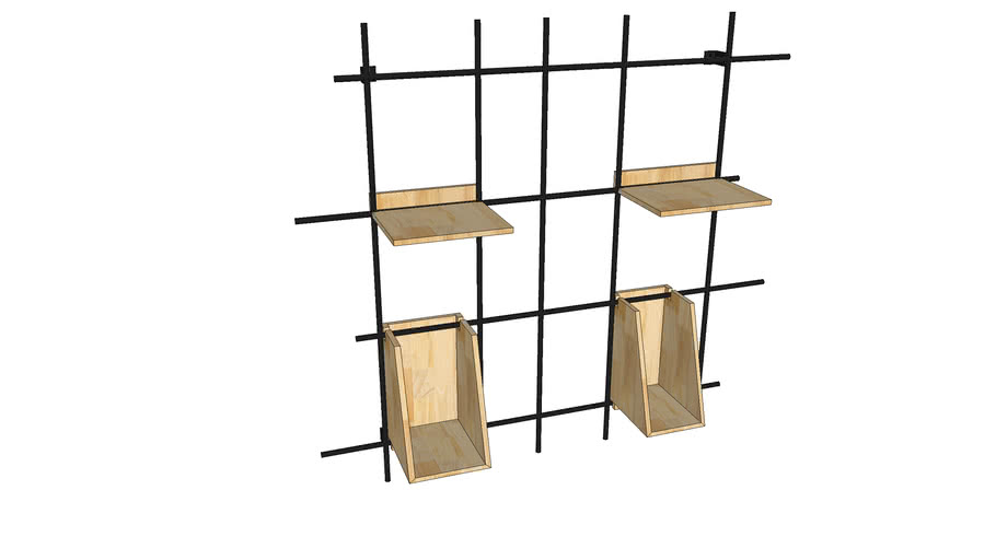Wooden shelf / Loft shelf | 3D Warehouse