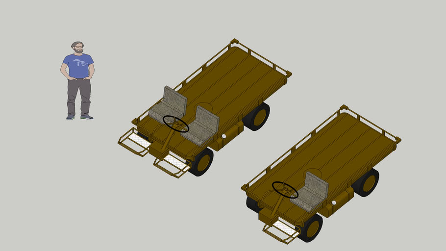 M274 Mechanical Mule, ½-ton 4×4 utility platform truck , USA | 3D Warehouse