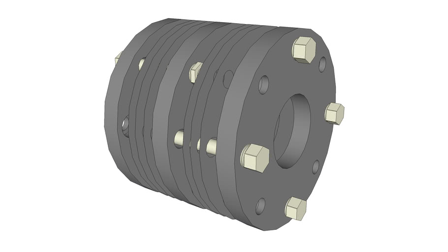 Cuplaj elastic cu lamele in lucru fara cuple auxiliare de montaj | 3D ...
