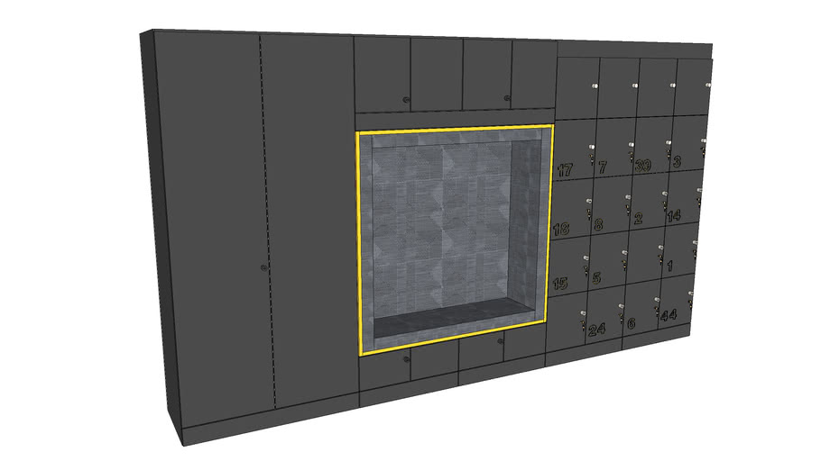 Wall Storage Lockers Coat Cupboard | 3D Warehouse