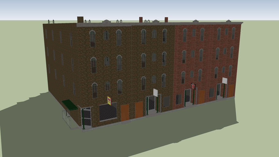 Italianate storefront rows | 3D Warehouse