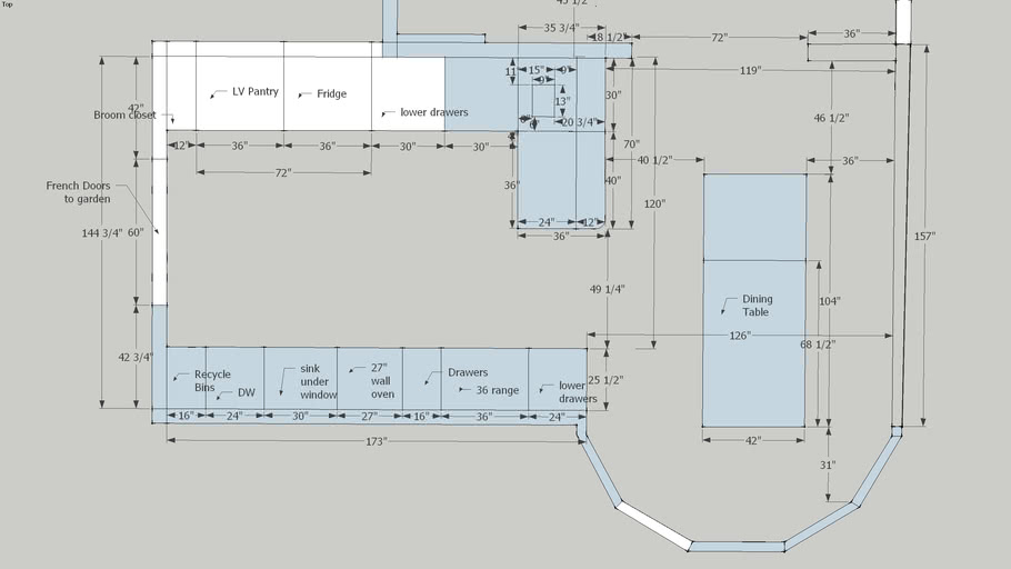 kitchen plan open layout peninsula4 | 3D Warehouse