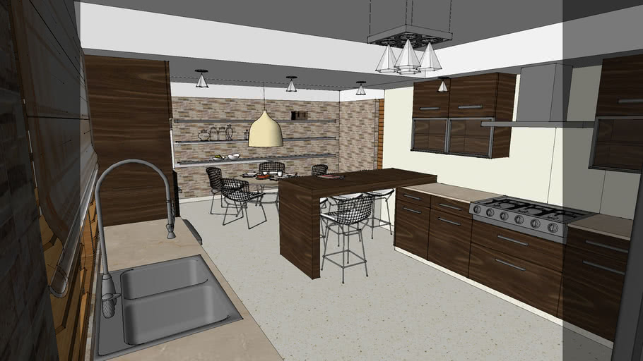 Modern kitchen + dining | 3D Warehouse