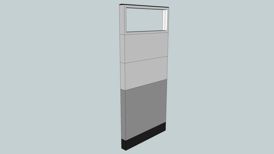 66'H x 30'W office partition with glass section at top (radius top cap ...