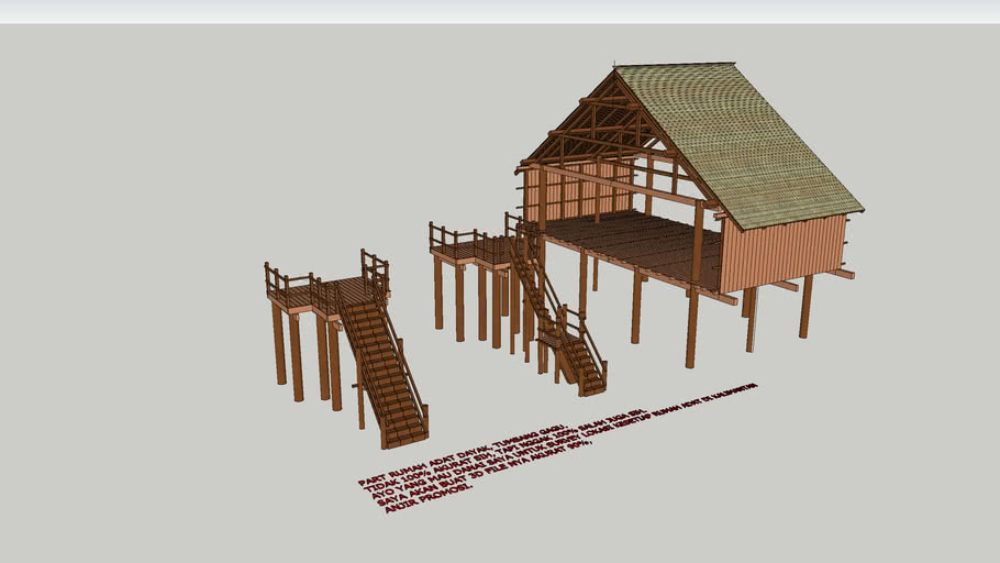 RUMAH ADAT DAYAK, RUMAH BETANG, TUMBANG GAGU, DAYAK KALIMANTAN , RUMAH ...