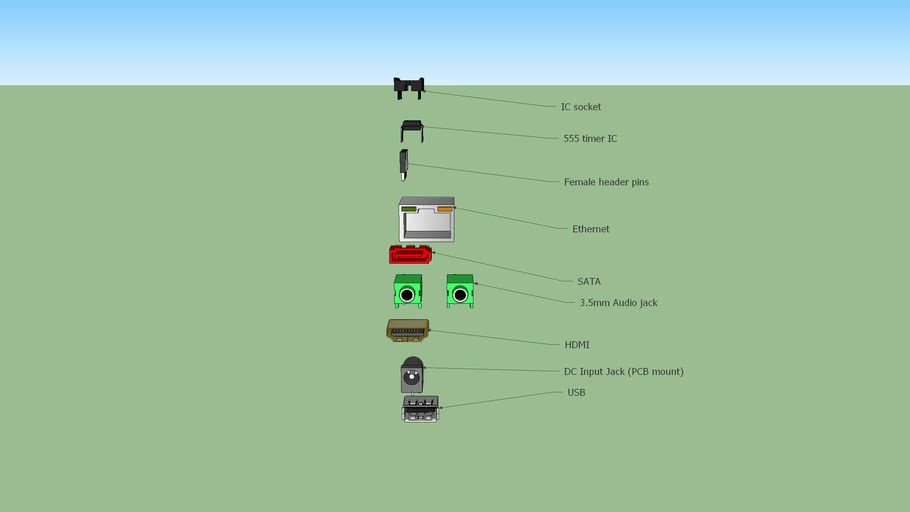 Basic female computer ports | 3D Warehouse