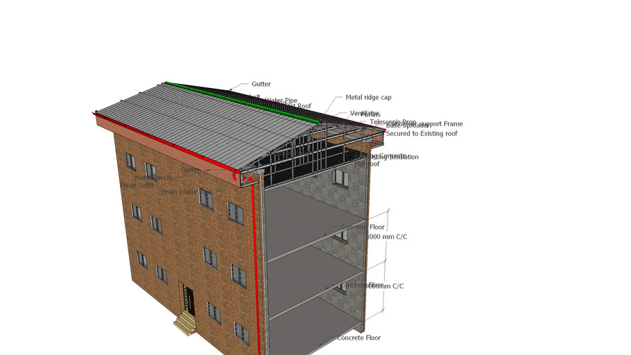 Sheet metal Roof Cladding | 3D Warehouse