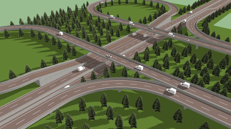 Half Clover interchange | 3D Warehouse