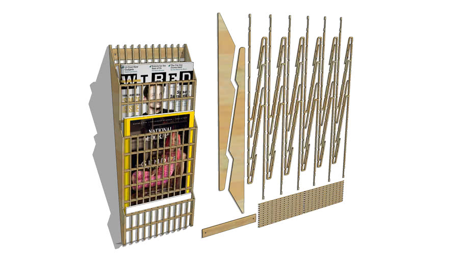 Laser Cut Magazine Rack | 3D Warehouse