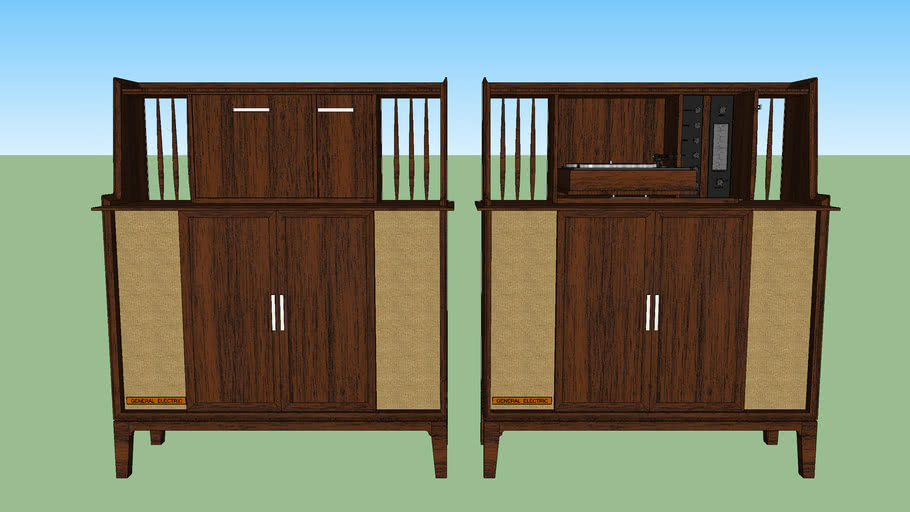 Vintage Mid Century General Electric Upright Console Stereo | 3D Warehouse