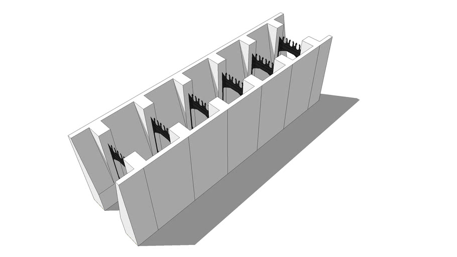 Amvic R30 ICF - 6in Double Sided Taper Top | 3D Warehouse