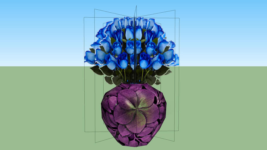 blue roses in vase | 3D Warehouse