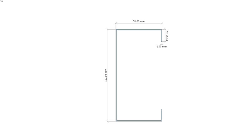 C100-10 profile with dimensions | 3D Warehouse