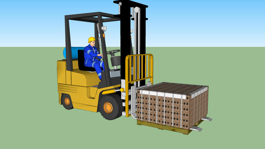 FORK LIFT + OPERATOR + BARANG | 3D Warehouse