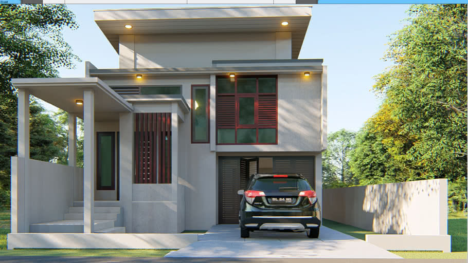 DESAIN RUMAH MODERN MINIMALIS 9X20 | 3D Warehouse