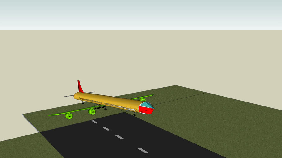 Passenger plane landing | 3D Warehouse