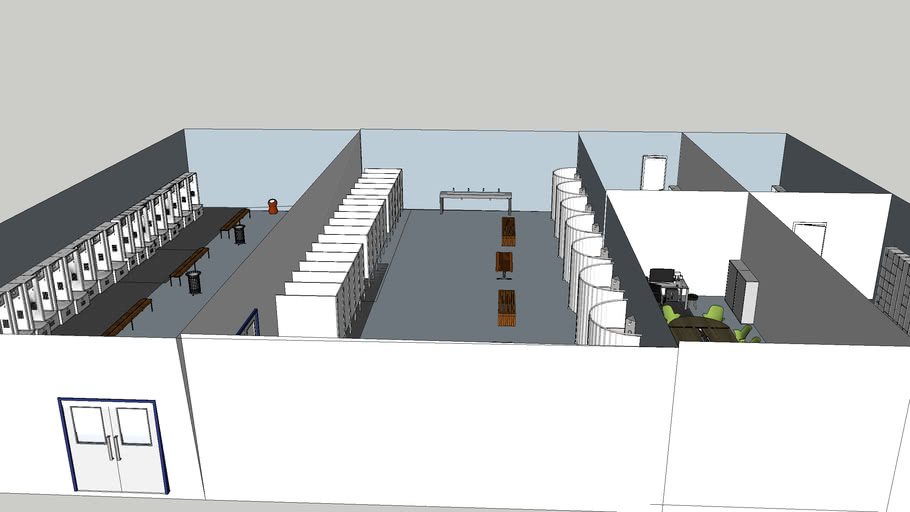 Gooogle Sketch Up Project Part1 / Locker room & Coaches Offices | 3D ...