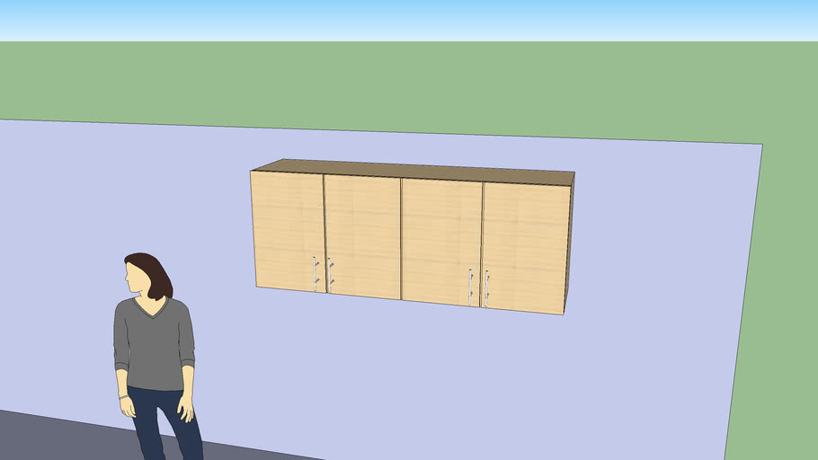 Cabinet Overhead Metal Handle 1.80w x 0.45d x 0.70h (meters) | 3D Warehouse