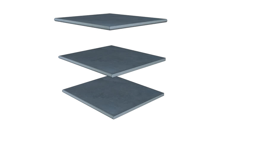 Slab Coke Porcelain Step 596 × 500 with 20mm Bullnose Edge | 3D Warehouse