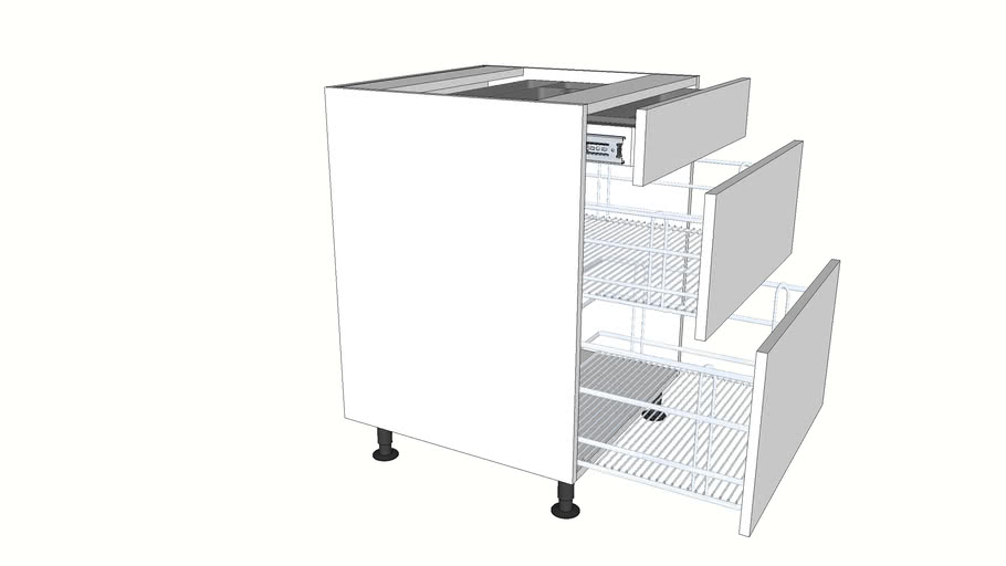 Cutlery, Glass Rack, Dish Rack(600mm) | 3D Warehouse