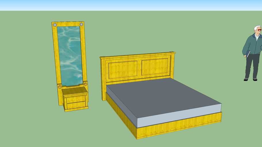 meja rias dan tempat tidur | 3D Warehouse