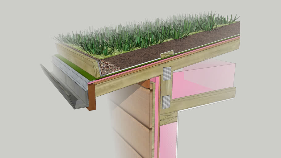 Green Roof On Raised Heel Truss Detail | 3D Warehouse