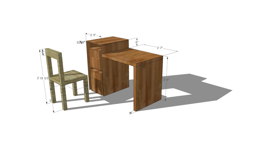 folding study table | 3D Warehouse