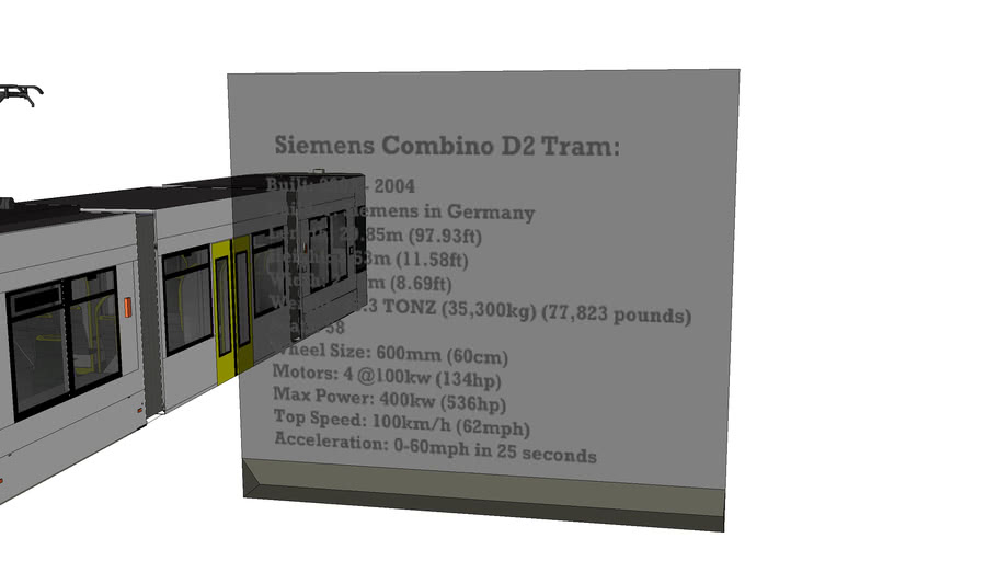 Siemens Combino D2 Class Tram (Melbourne Yarra Trams) | 3D Warehouse