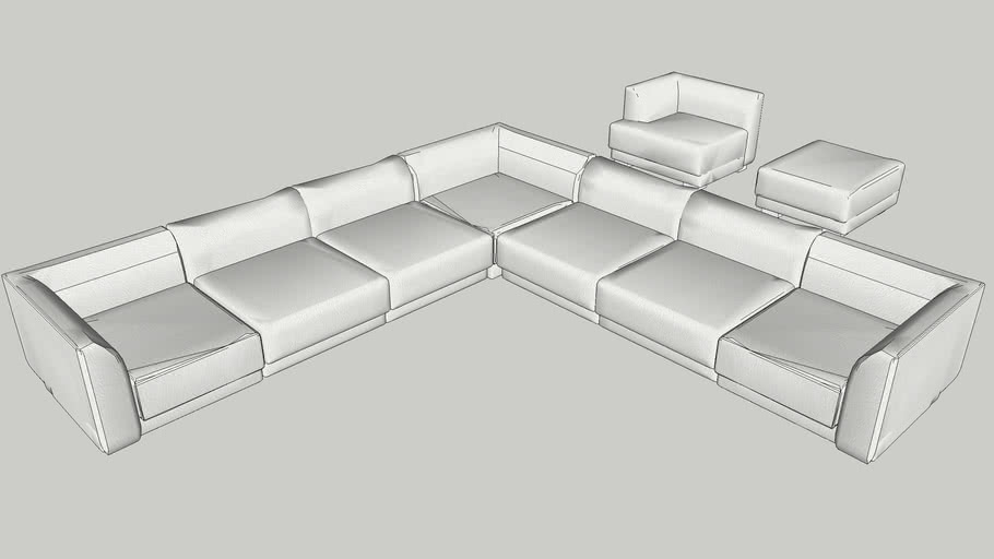 L-Shape Sofa 01 | 3D Warehouse