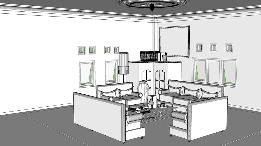 Interior Ruang Tamu | 3D Warehouse